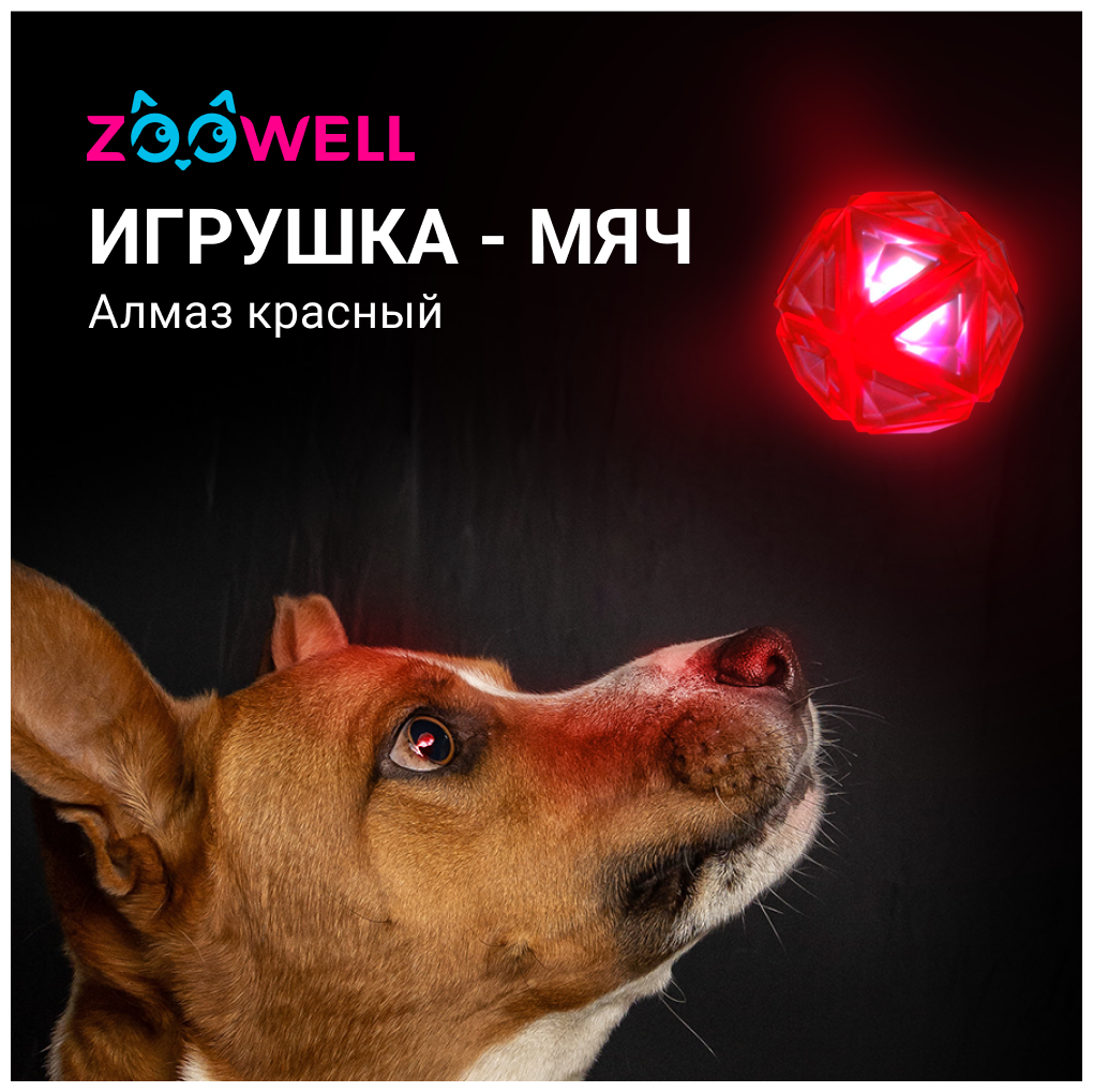 Мяч игрушка пищалка для собак мелких и средних пород, красный резиновый мяч с пищалкой