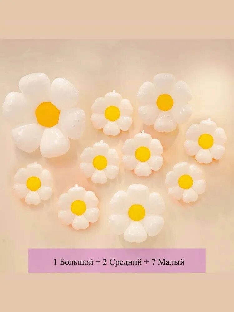 Воздушные шары набор для фотозоны Ромашки (10 шт)