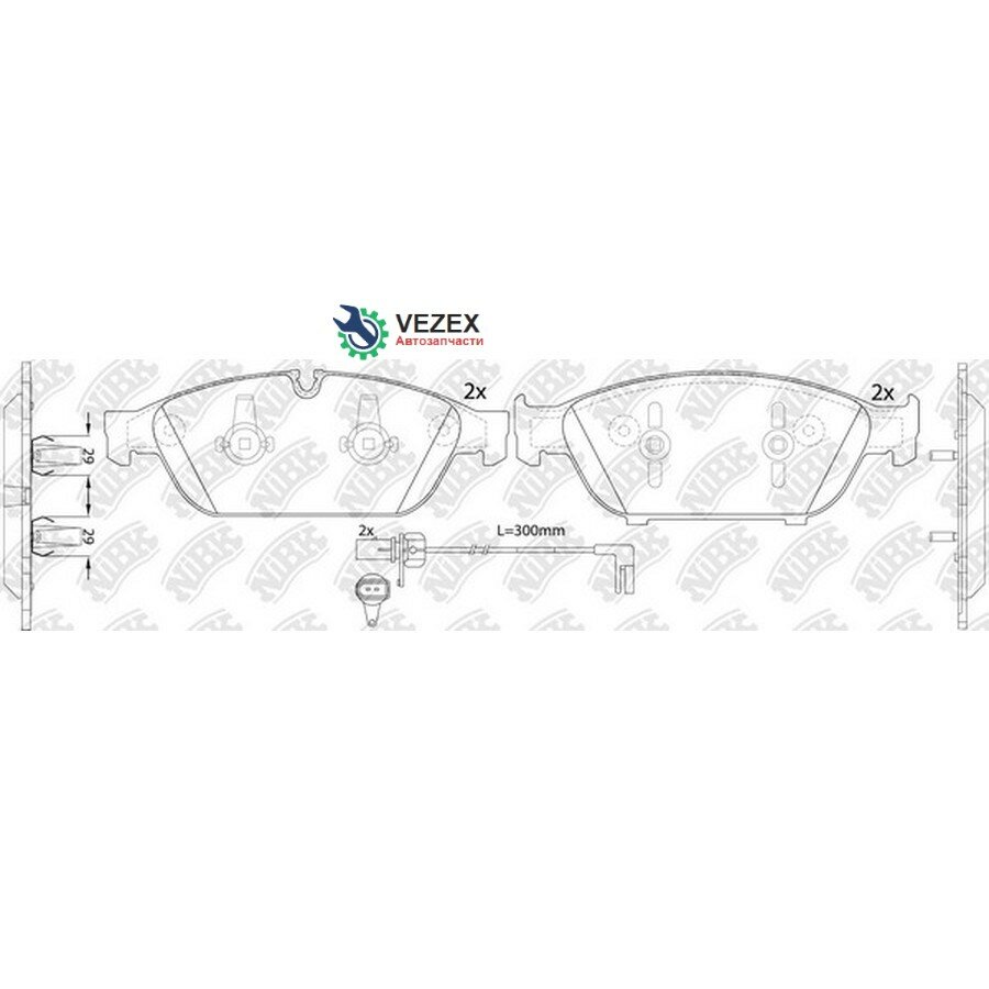 NIBK PN0556W Колодки тормозные дисковые AUDI A6 11> (с датчиком износа) PN0556W