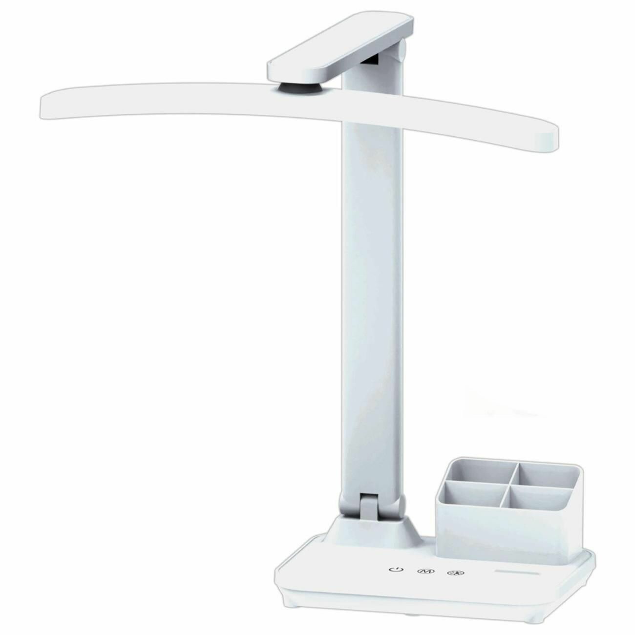 Настольная лампа Sonnen PT-401, органайзер, USB, LED, 5Вт,3режима, белый,238779