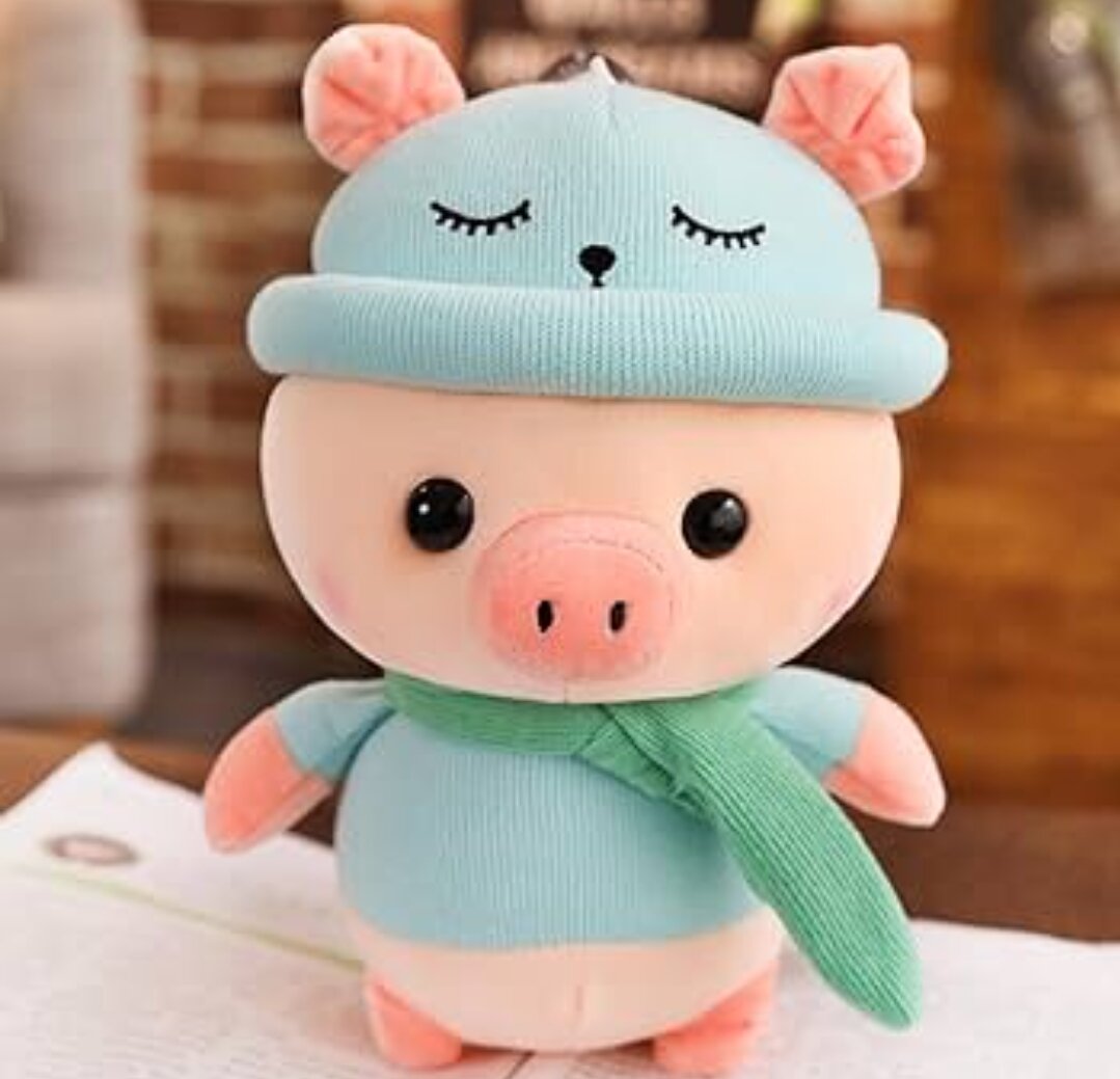 Игрушка мягкая Gramaden "Хрюшка" , плюш, гипоаллергенный, 25см, бирюзовая