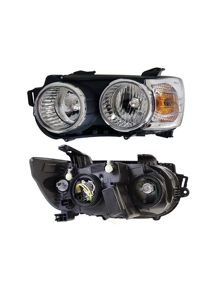 Фара SAT ST-235-1114LMLDEM1 Chevrolet Aveo 11-15 слева/ Галоген/ С электрокорректором/ Хром
