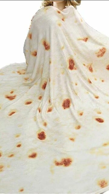 Плед теплое одеяло Fun Pizza Flatbread из фланели с кантом, 150х150 см, для гостиной и спальни — фото 1