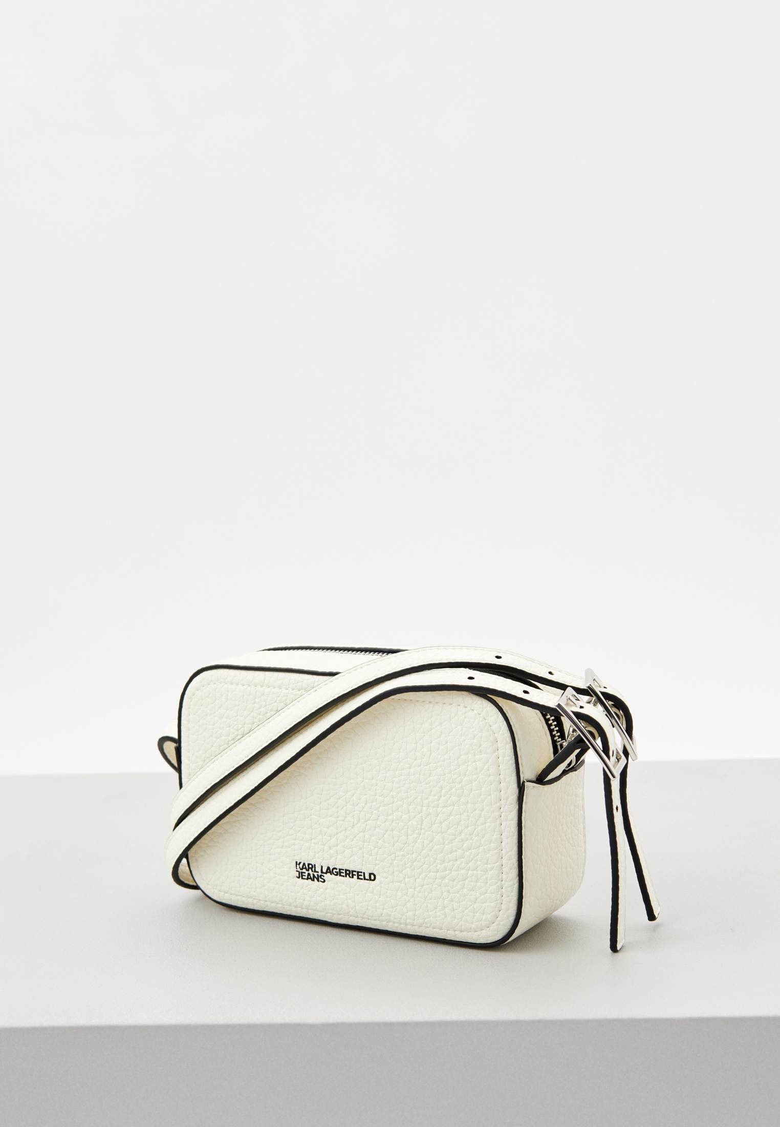 Сумка кросс-боди KARL LAGERFELD JEANS K LOGO CAMERABAG, фактура зернистая, матовая, белый — фото 1