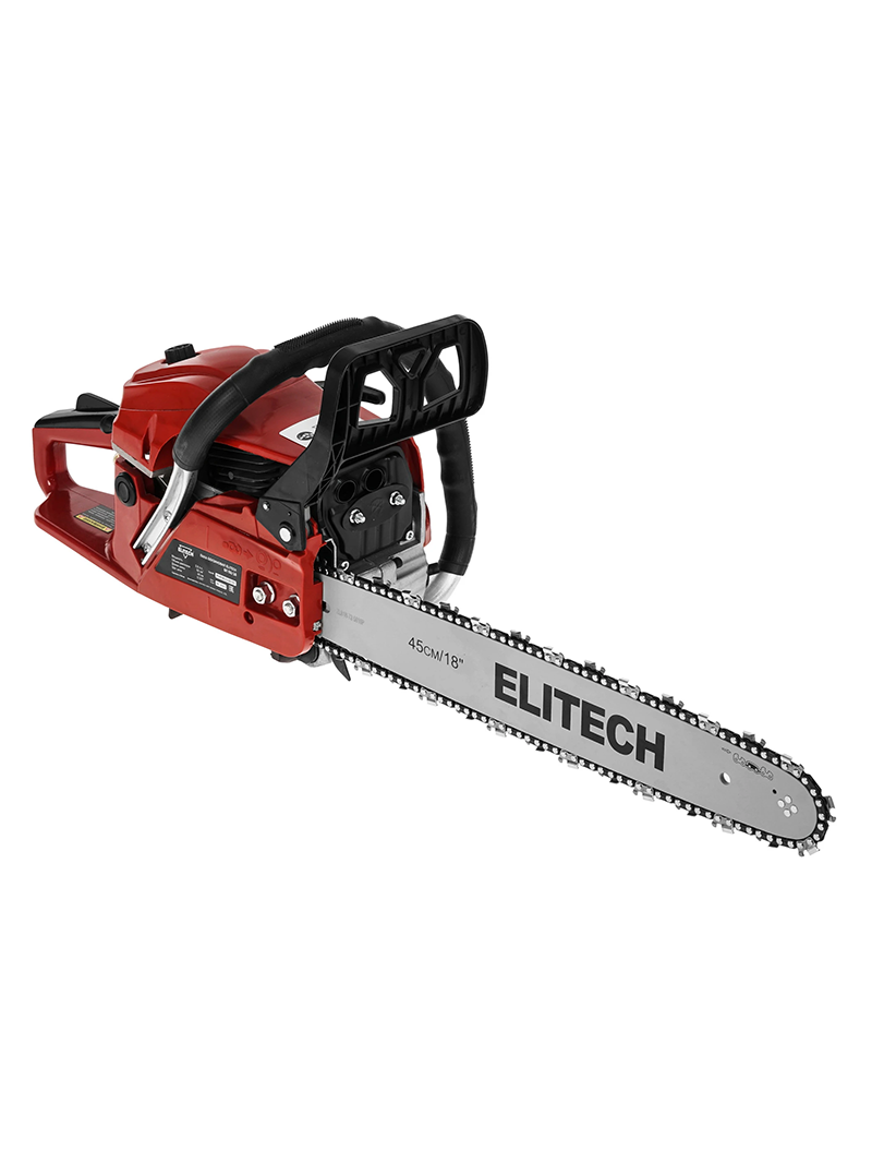 Бензопила ELITECH БП 52/18 Prof, мощность 2.7 л. с, бензопила, красная/чёрная