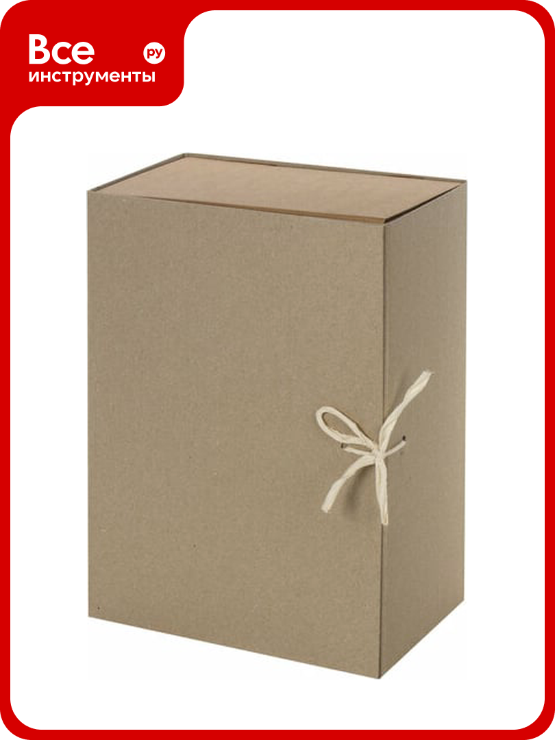 Архивный короб STAFF, А4 240х330 мм, 150 мм, 2 завязки, переплетный картон, до 1400 листов, 111957