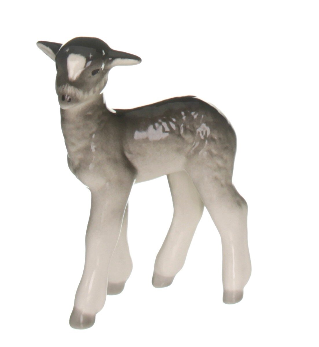 Статуэтка ИФЗ Ягнёнок стоящий, ручная роспись, фарфор 82.01056.00.1