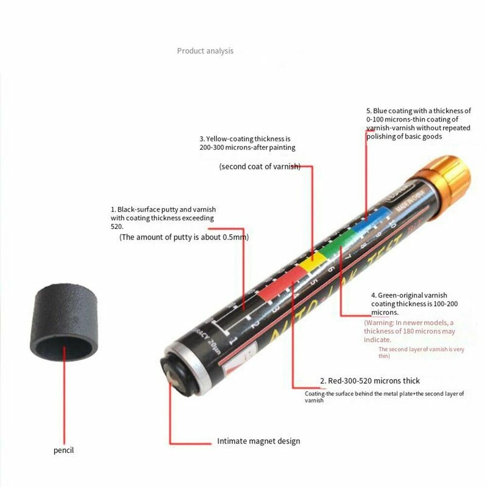 Ручка для проверки толщины покрытия автомобиля Магнитный тестер пленки краски