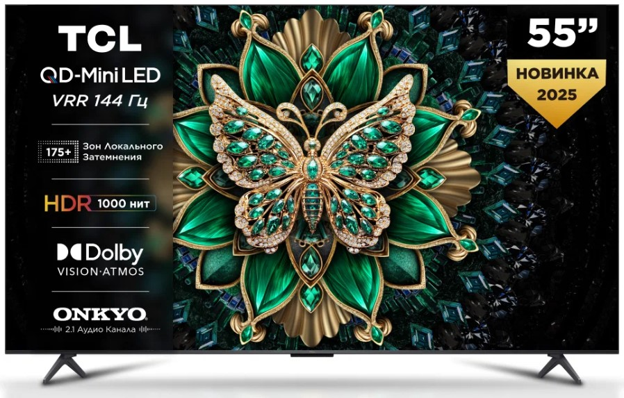 Телевизор TCL 55C6K QD-Mini LED, Smart TV, черный