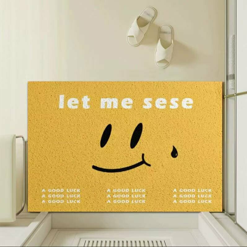 Коврик придверный "смайлик", полипропилен, 40*60cm, апельсин