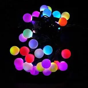 Электрогирлянда "Большие мультишарики хамелеон" (Fiesta big ball), 100 RGB LED огней для улицы, D23 мм, 10 м, коннектор, каучуковый провод, BEAUTY LED