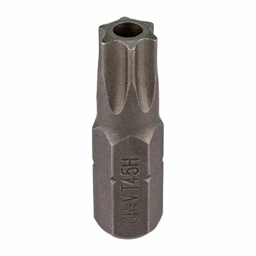 Бита ROCKFORCE TORX T45H, односторонняя, с отверстием, 30 мм L