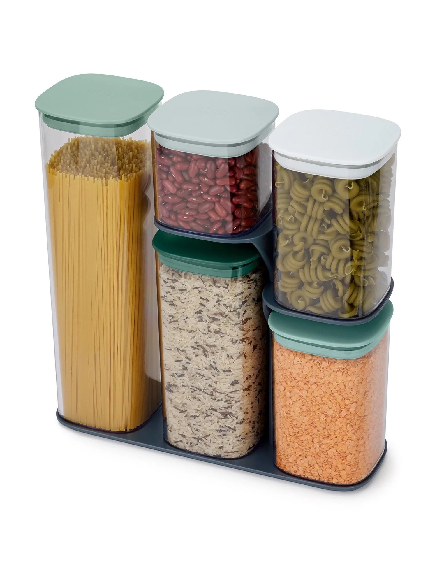Набор из 5 контейнеров для хранения продуктов Joseph Joseph "Podium", 81128, зеленый