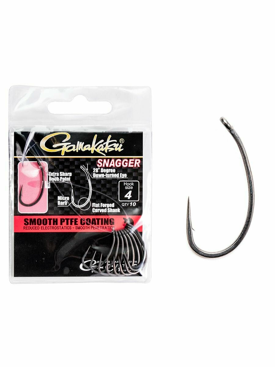 Крючки Gamakatsu G-Carp SNAGGER HOOKS размер 04 (упк.10шт.)
