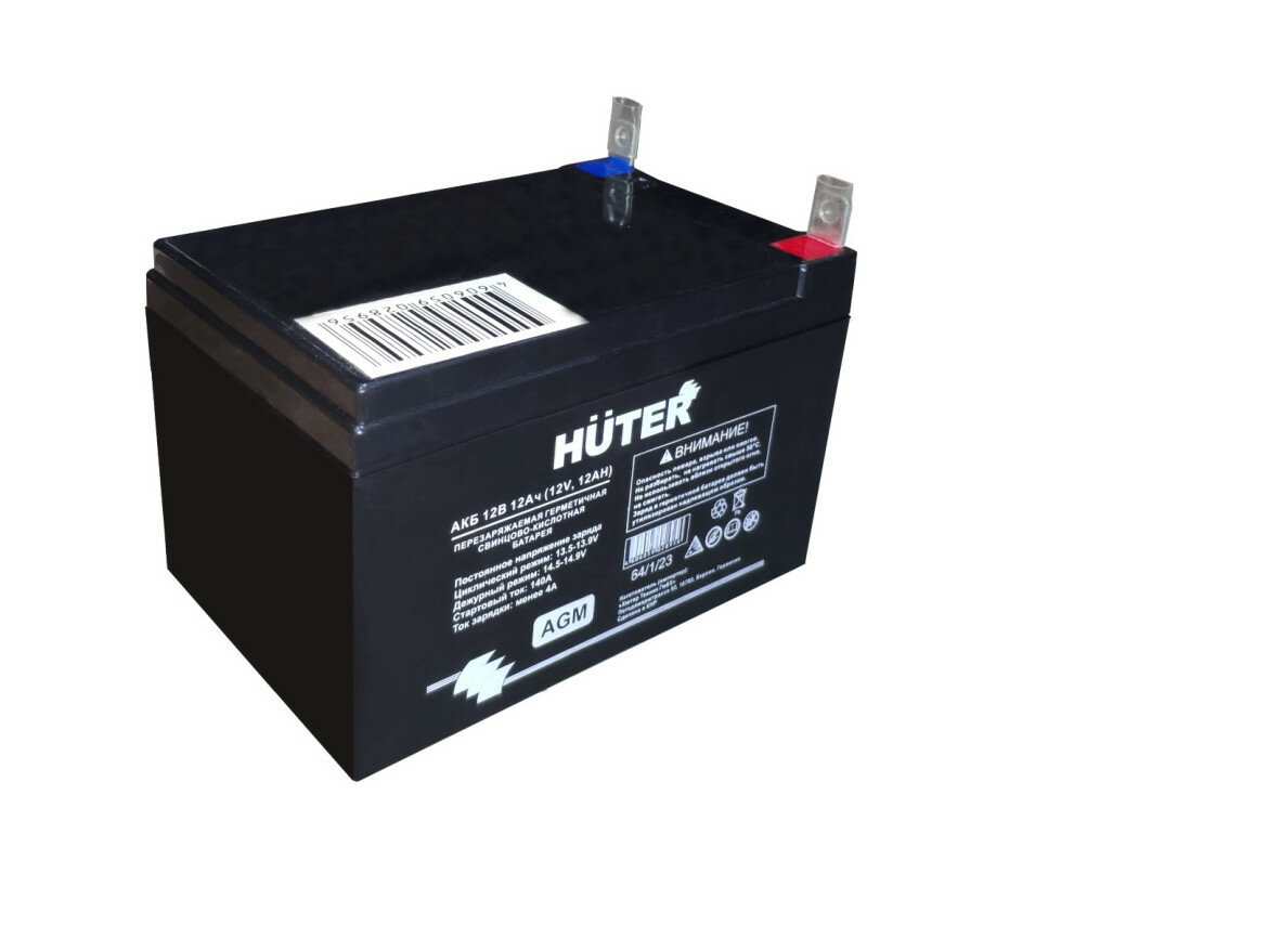 Батарея аккумуляторная Huter АКБ 12 В 12 А·ч для резервного питания и техники
