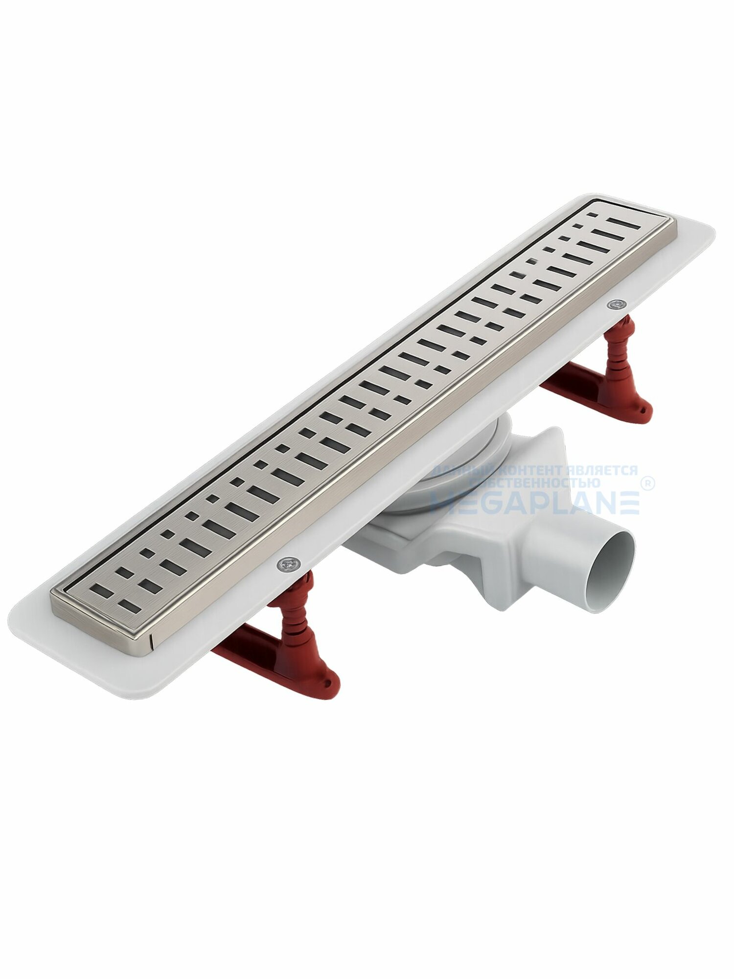 Трап (лоток) для душа водоотводящий желоб решетка Волна с горизонтальным выпуском 70х500мм с сухим и гидрозатвором