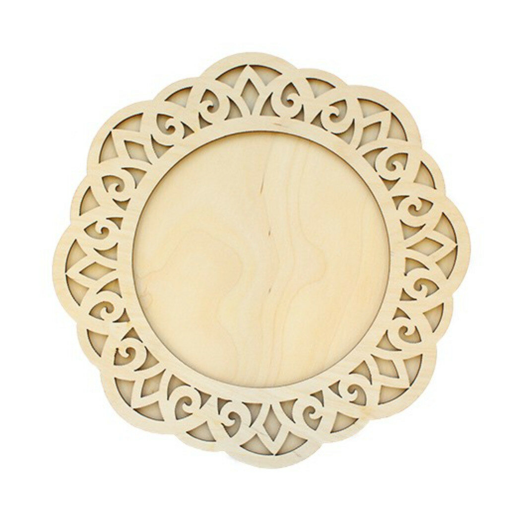 Деревянная круглая фоторамка для росписи, декупажа / Настенная рамка из дерева для фотографии