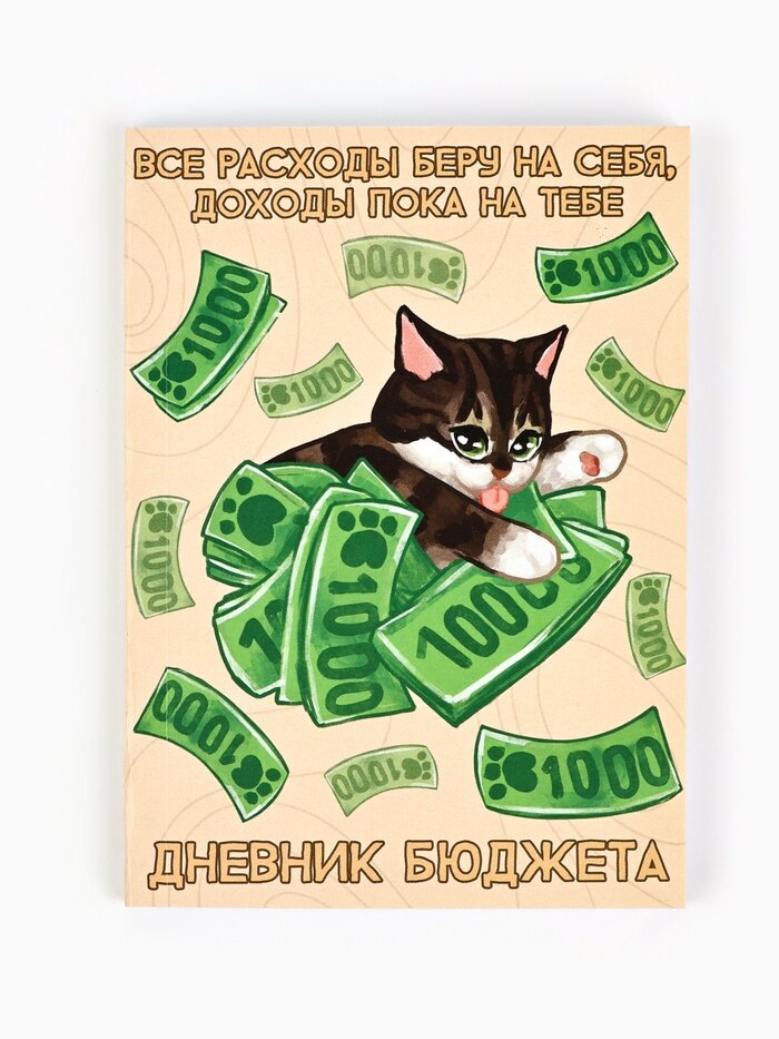 Блокнот для планирования финансов А6, 68 л «Котик»