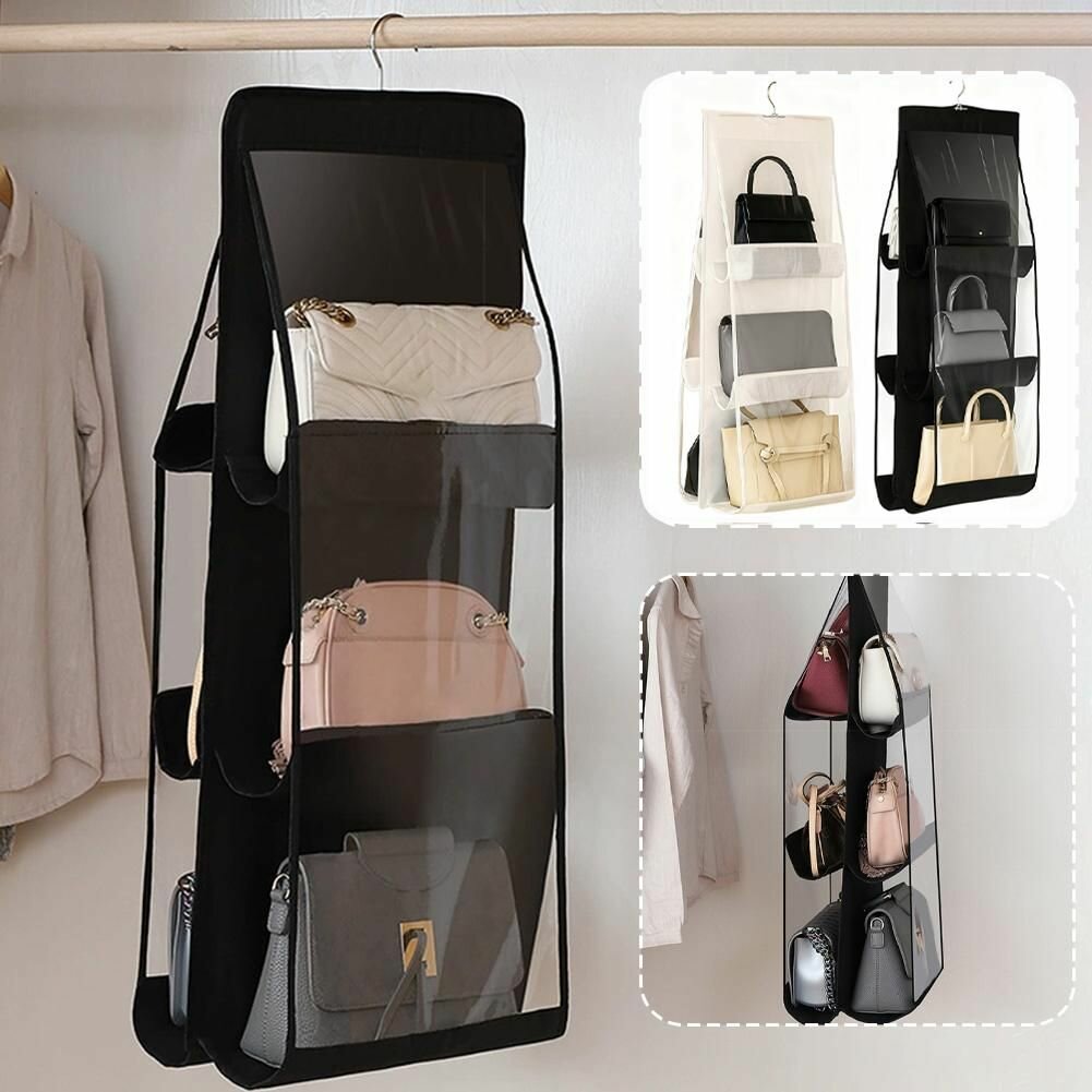 Полка для хранения женских сумок, Настенный,6 ячейки,35*90 см