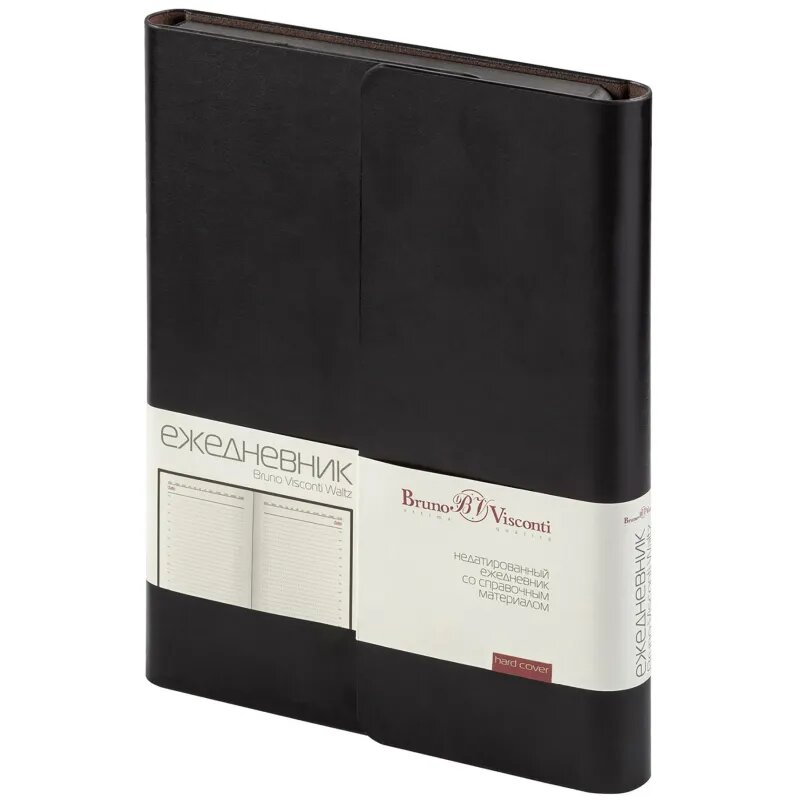 Ежедневник недатированный с магнитным клапаном, А5 Waltz,(черный)3-543/02 Bruno Visconti 1821408