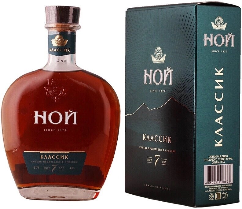 Коньяк "Ной" Классик 7-летний, в подарочной коробке, 0.7 л