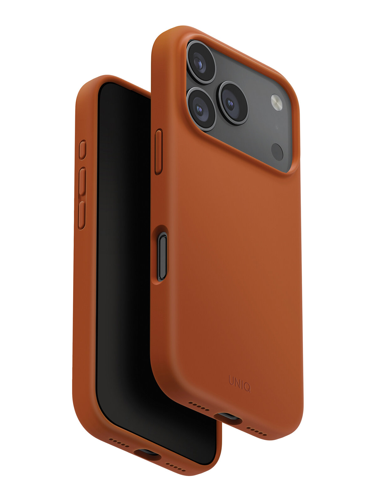 Чехол Uniq на iPhone 17 Pro, LINO с покрытием из жидкого силикона, с магнитами MagSafe, оранжевый