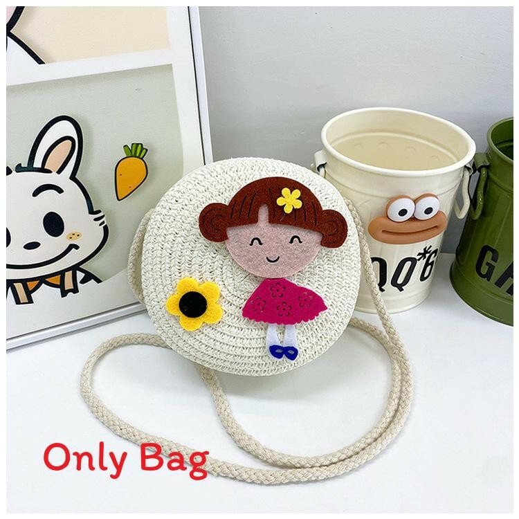 Сумка через плечо для малышей вязаная дорамон с игривым узором для пляжных дней девочка бежевый