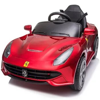 Детский электромобиль с пультом управления + Ferrari + полный привод + окраска бордовая