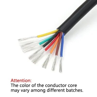 Кабель UL2464 2/5/10 м черный многожильный медный 22AWG, 8 Cores, 10 meters