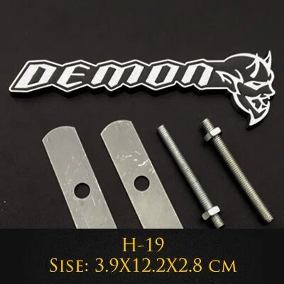 Металлическая эмблема Hellcat SRT Demon, автомобильная наклейка, передняя решетка, значок на крыло, наклейка на дверь для Dodge Challenger Charger SRT GT, Стайлинг автомобиля D-19