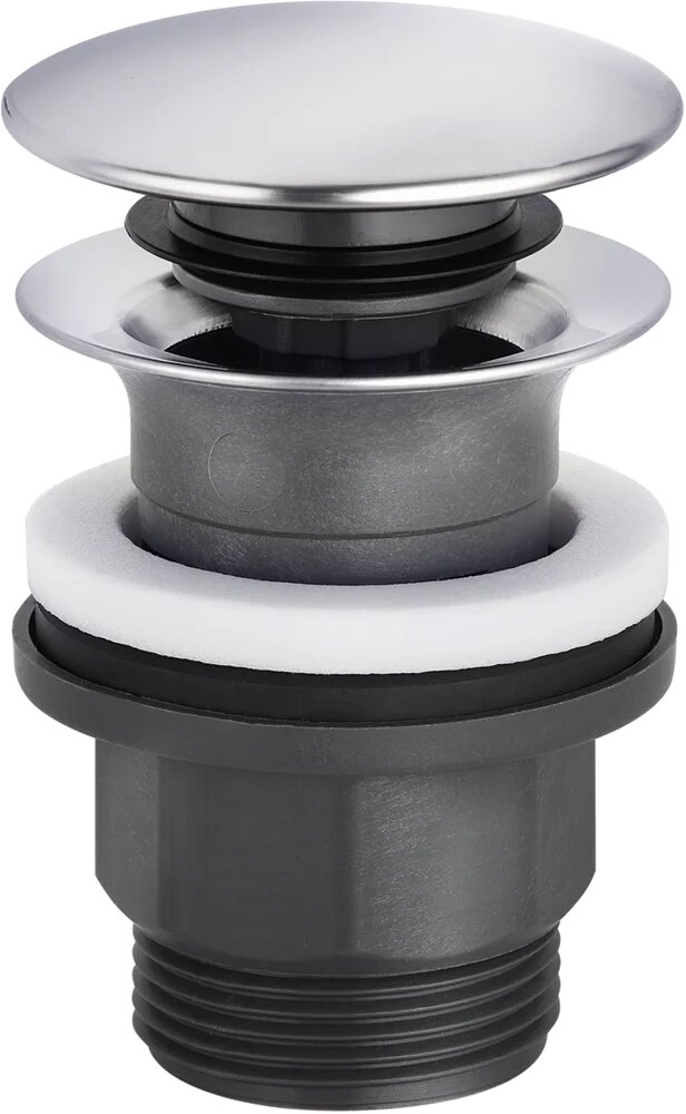 Донный клапан для раковины Kludi 1042605-00 с переливом, хром, глянцевый, с системой клик-клак