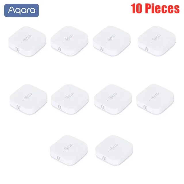 Датчик температуры Aqara Zigbee Умный датчик атмосферного давления и влажности окружающей среды Беспроводной умный контроль для приложения Xiaomi Mi Home - Датчик Aqara 10 штук