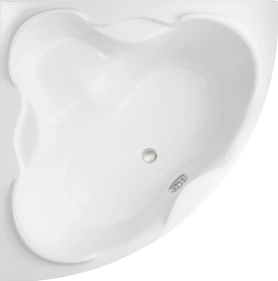 Акриловая ванна Lavinia Boho Elegant 140x140, с каркасом, угловая, пристенная, встраиваемая, белая, глянцевая, четверть круга, с сиденьем