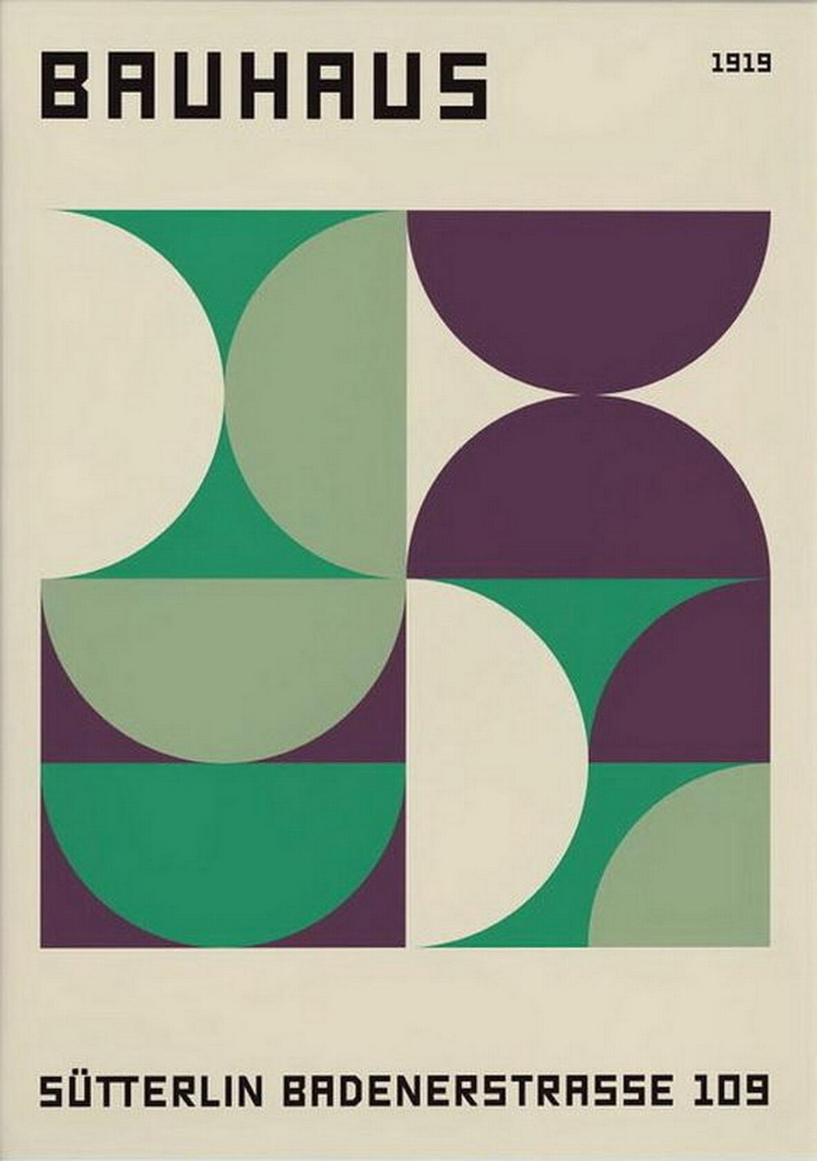 Плакат, постер баухаус (Bauhaus) на бумаге, размер 42х60см