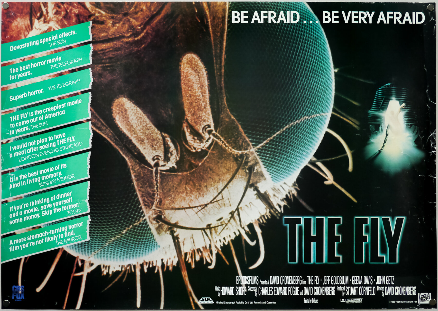Плакат, постер Муха (The Fly 1986) на бумаге, размер 21х30см