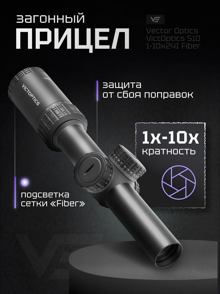 Оптический прицел Vector Optics 30мм SFP VictOptics S10 1-10X24I FIBER OPSL39
