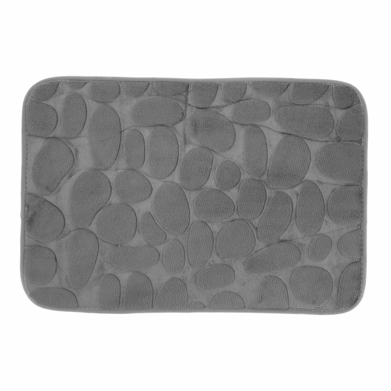 Фланелевой коврик в форме булыжника, мягкий впитывающий коврик, нескользящий коврик, коврик для ванной комнаты, подходит для дома, ванной комнаты, кухни, спальни, гостиной (серый)