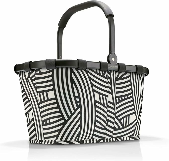 Корзина для покупок Reisenthel Carrybag Frame, размер 49х28х30, цвет черный, белый, принт зебра, BK1032