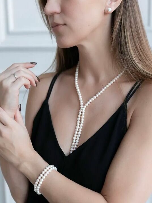 Колье, жемчуг культивированный