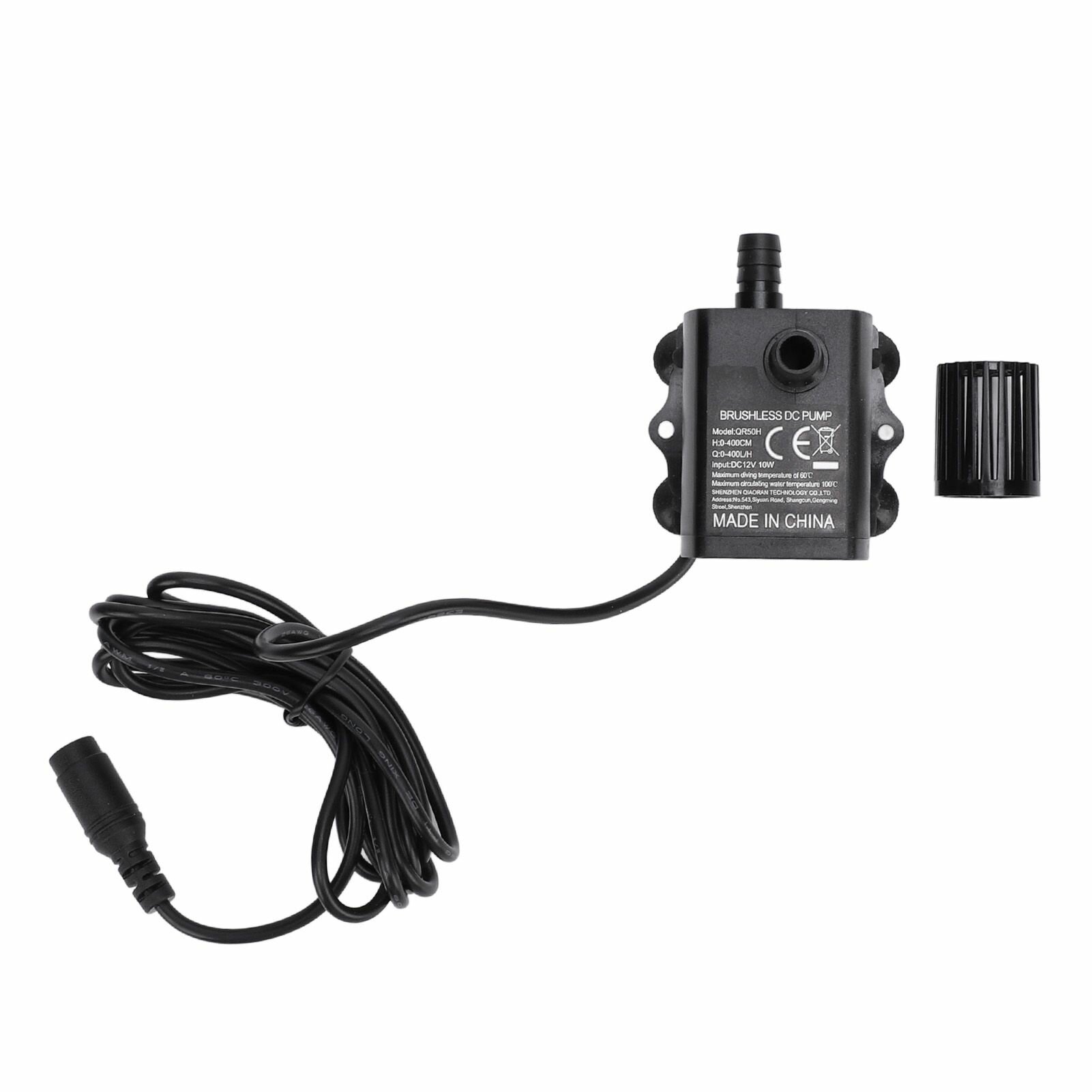 Погружной фонтанный насос постоянного тока 12 В, небольшой, с регулируемой производительностью 0-400 л/ч, подъемом воды 0-400 см, мощностью 10 Вт, тихий, для аквариумных фонтанов, QR50H