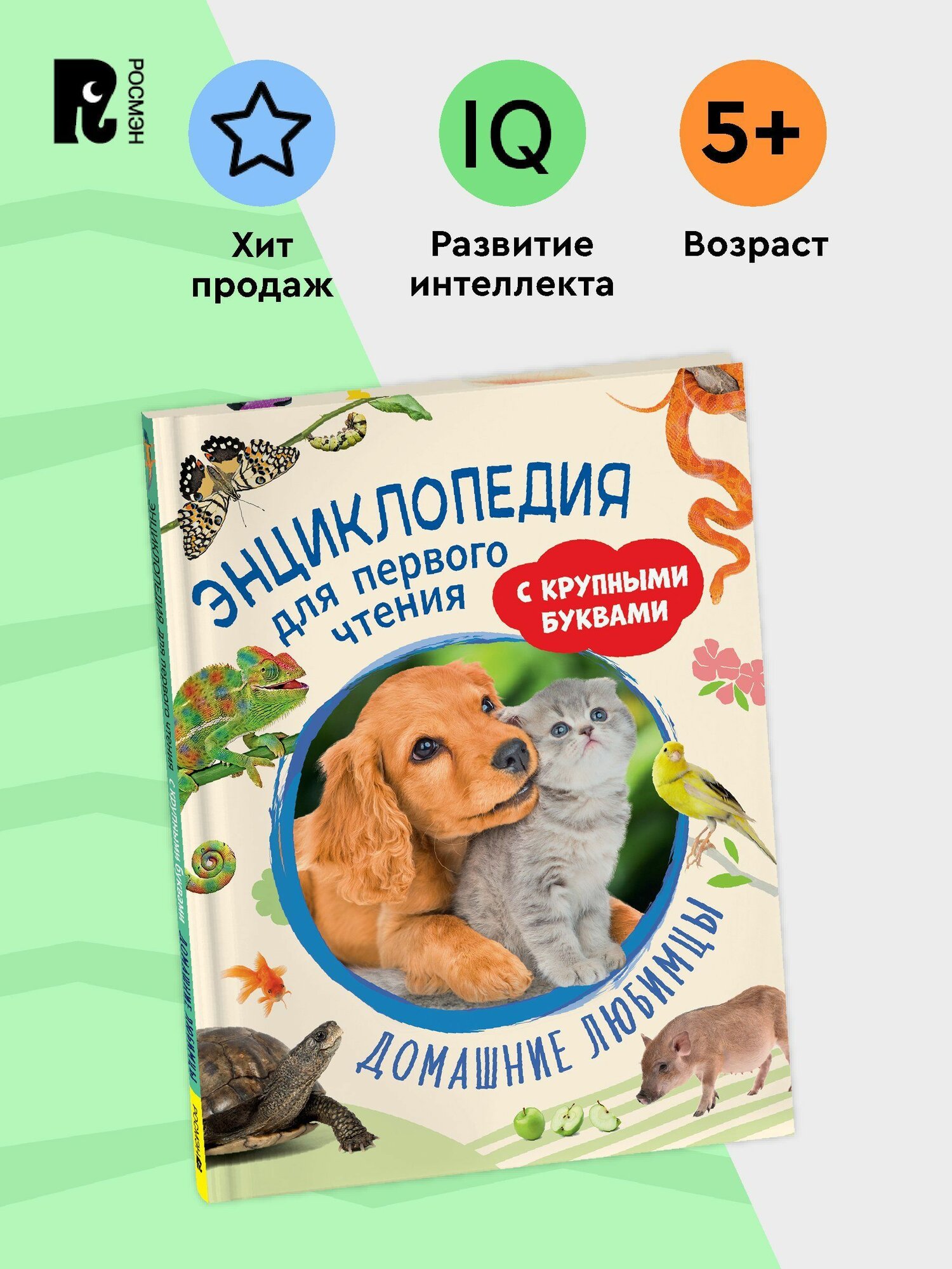 Домашние любимцы. Энциклопедия для первого чтения с крупными буквами