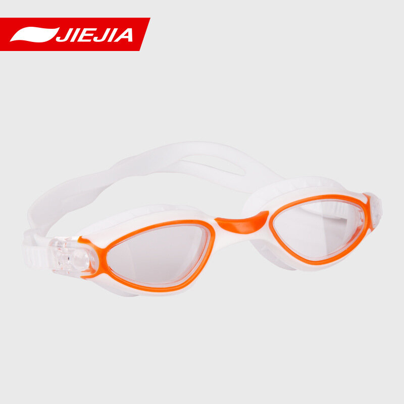 Очки для плавания Jiejia GS22, оранжево-белые, противотуманные, высокая четкость