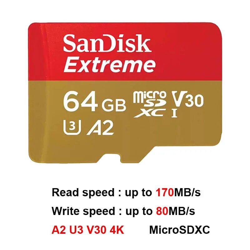 SanDisk Высокопрочная карта памяти Micro SD 32/64/128/256 ГБ