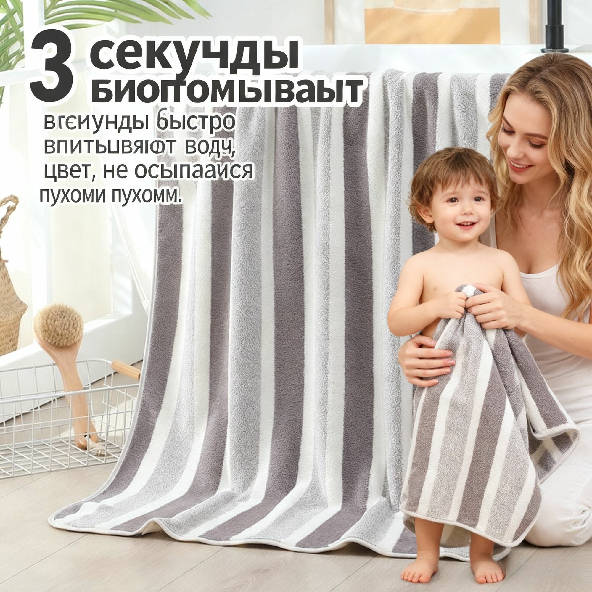Полотенце банное, Корал-флис, 70x140 см, серый, 1 шт. банное полотенце полотенце из флиса флисовое полотенце