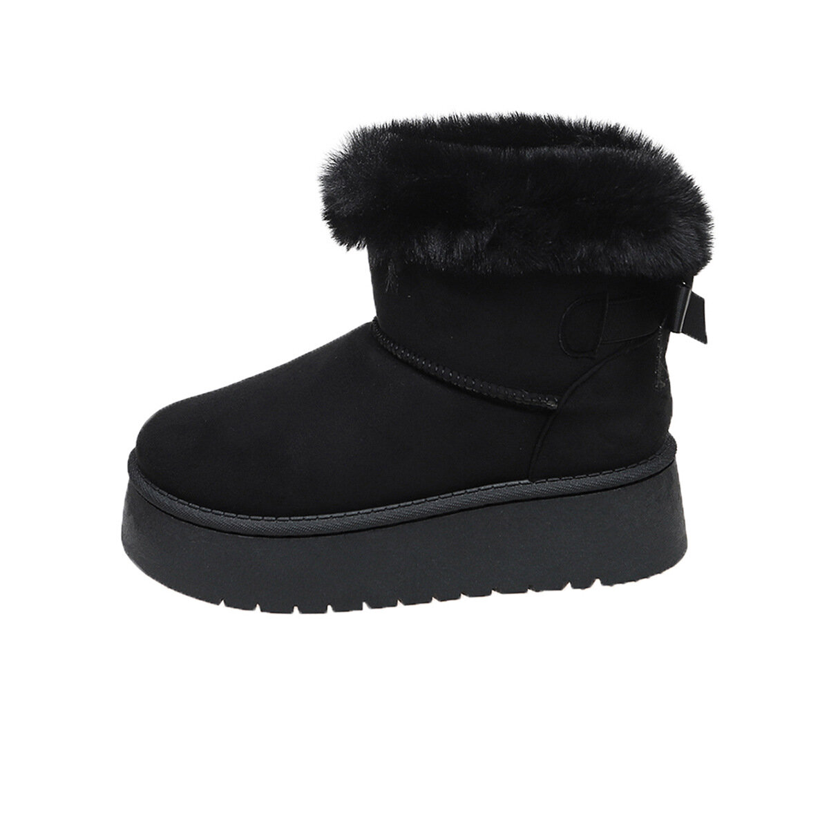 Мягкие и толстые зимние ботинки One-Step 2025, новые зимние ботинки с толстой подошвой и меховым бантом, большие размеры, хлопковые