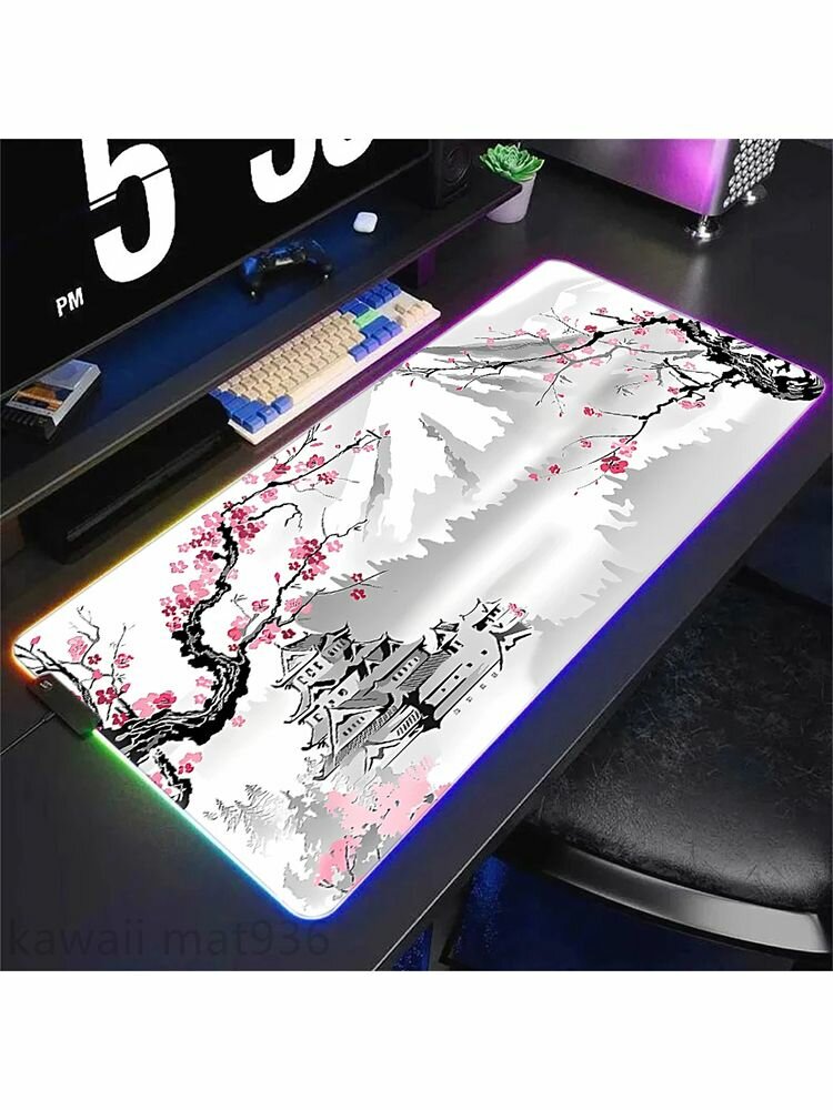 Коврик для мыши SCENE, игровой, RGB-подсветкой, нескользящая основа