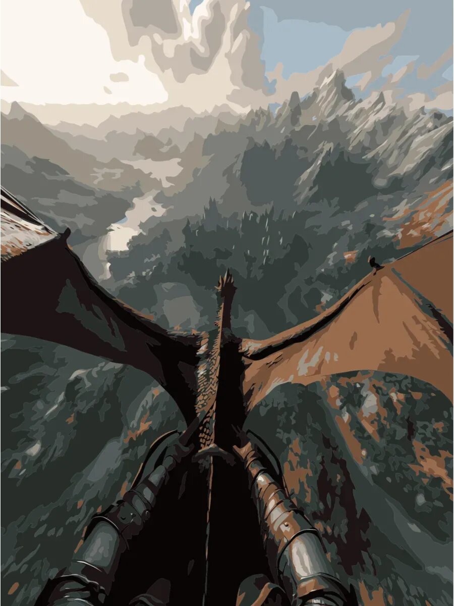 Картина по номерам 30x40 см дракон