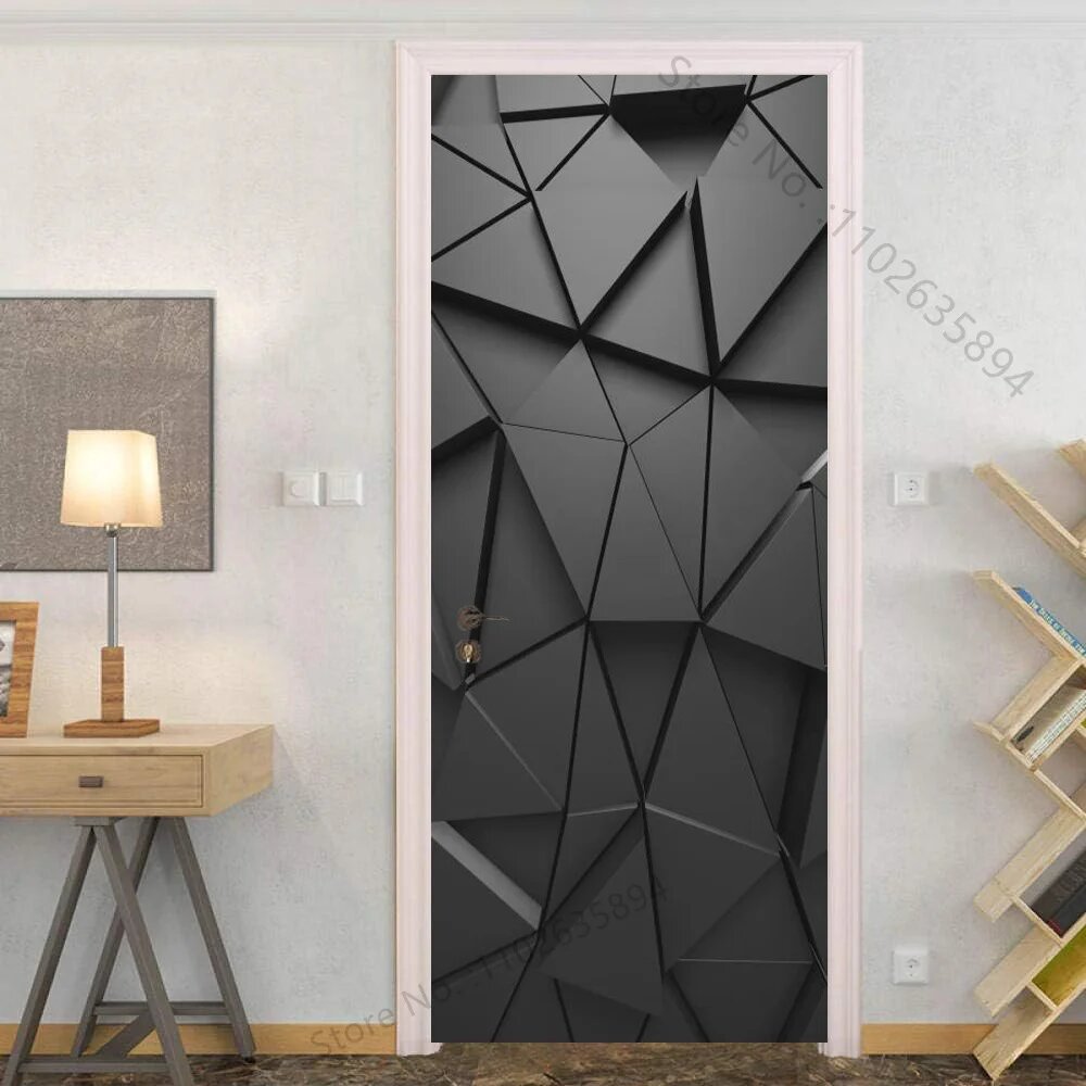 Виниловые наклейки для дома, 90x200cm(cut 2 pcs), Черный