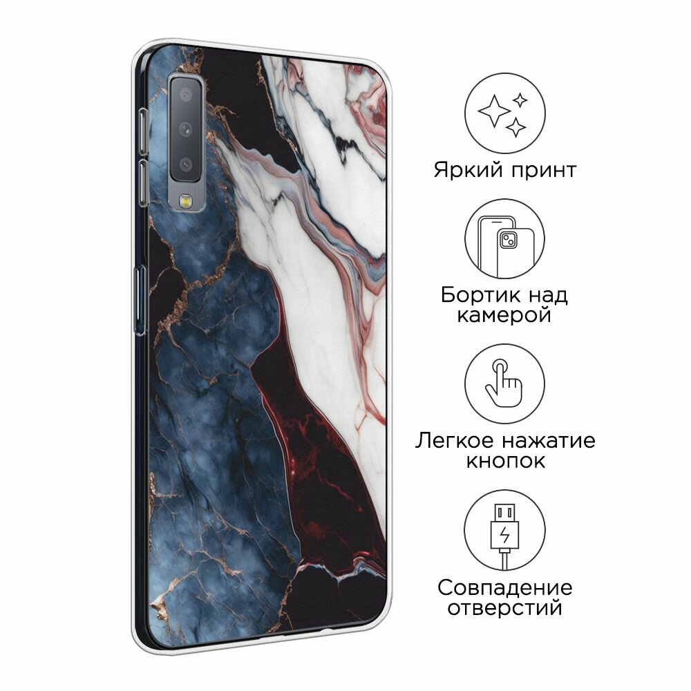 Чехол на Samsung Galaxy A7 2018 / Самсунг Галакси А7 2018 с принтом "Благородный мрамор" — фото 1