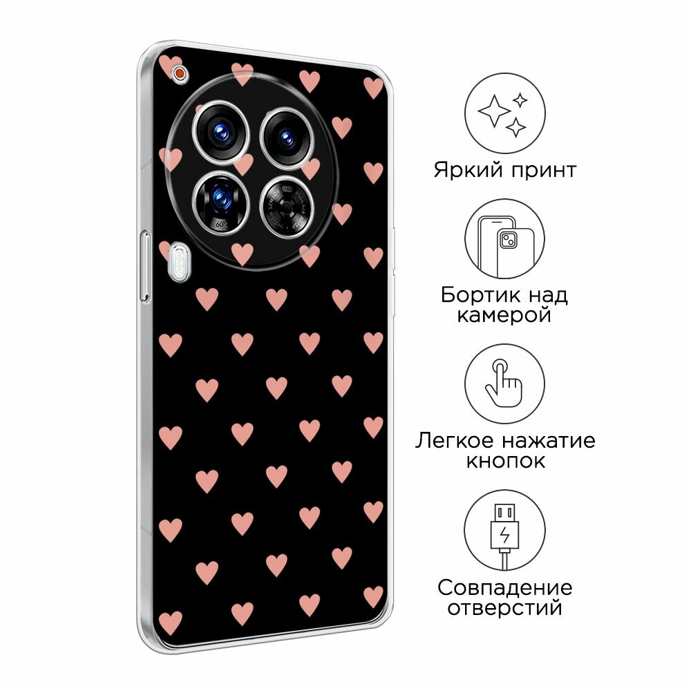 Чехол на Tecno Camon 30 Premier / Текно Камон 30 Премьер с принтом "Розовые сердечки" — фото 1